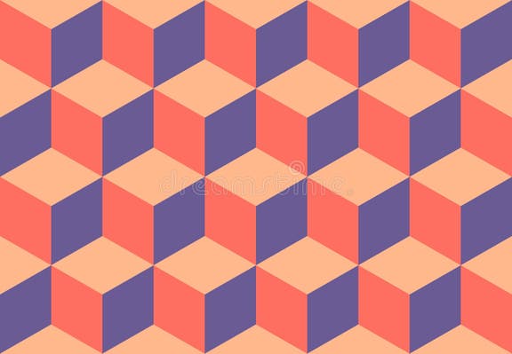 Isometric Cube Shape Pattern in Sunset Colors. Stock Photo ...
