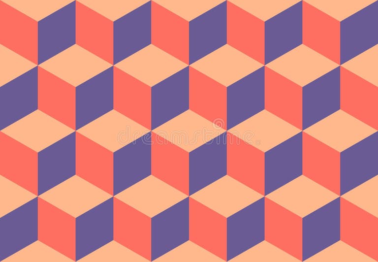 Isometric Cube Shape Pattern in Sunset Colors. Stock Photo ...