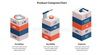 Isometric Comparison Chart with Three Vertical Blocks Labeled ...