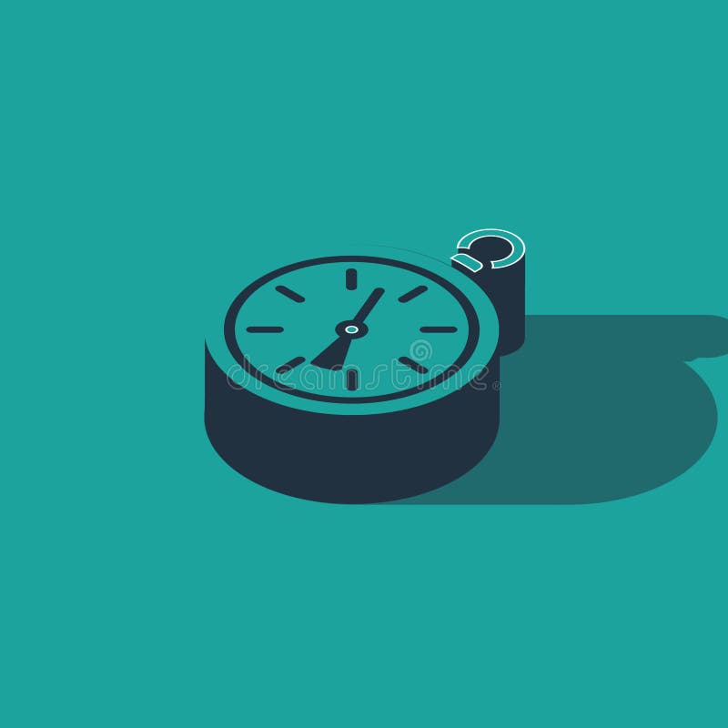 Isometric Compass Icon Isolated on Green Background. Windrose ...