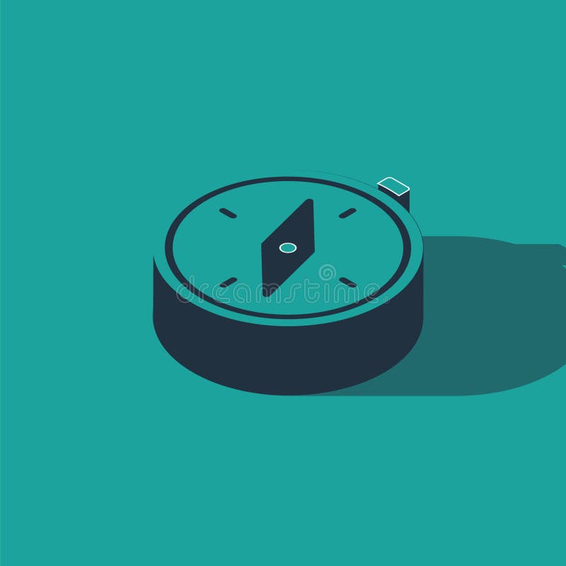 Isometric Compass Icon Isolated on Green Background. Windrose ...