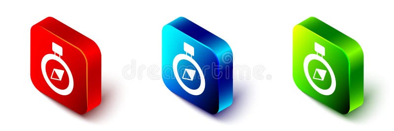 Isometric Compass Icon Isolated on White Background. Windrose ...