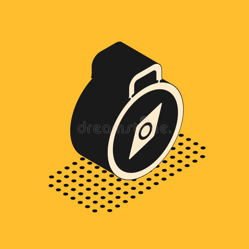 Isometric Compass Icon Isolated on Green Background. Windrose ...