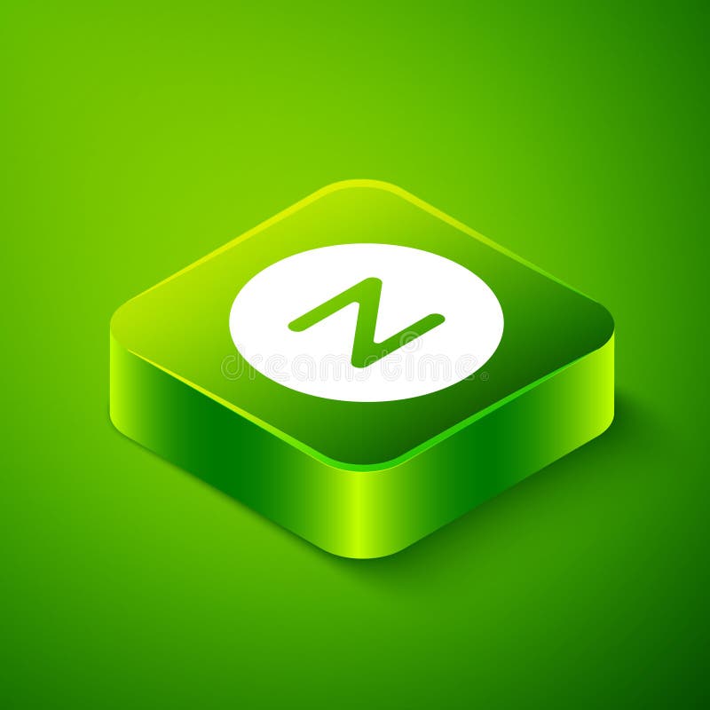 Isometric Compass North Icon Isolated On Green Background Windrose