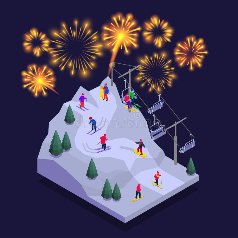Firework Isometric Infographic Flowchart Stock Vector - Illustration of ...