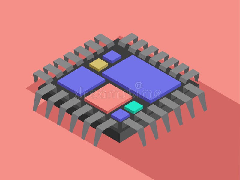 Isometric Computer Board Electronics Development Stock Vector ...