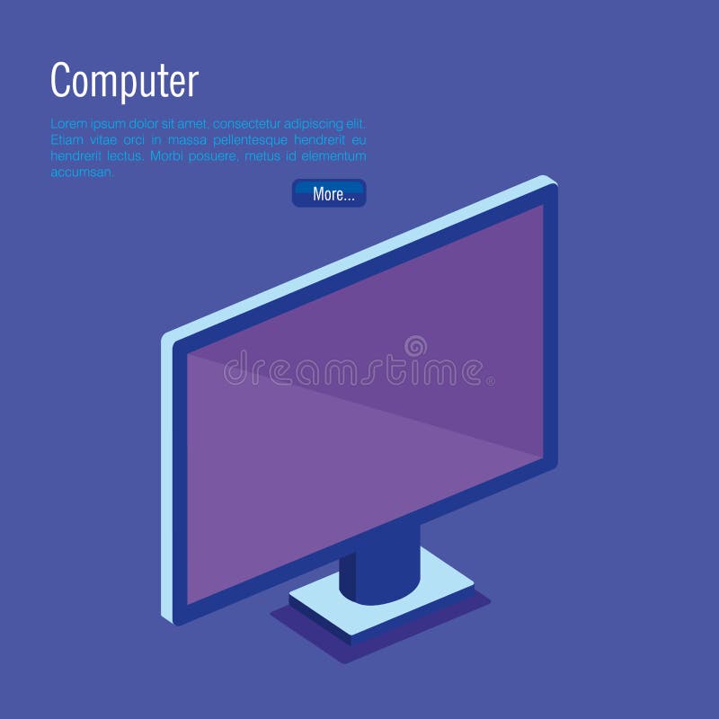 Isometric Computer Desktop Digital Technology Stock Vector ...