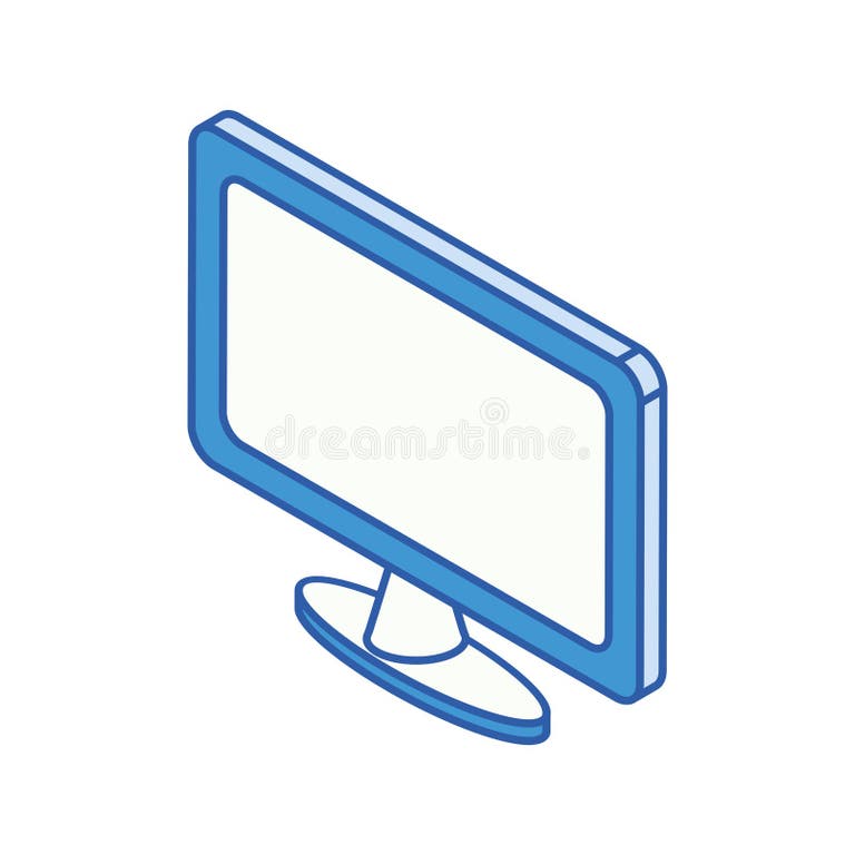 Isometric computer desktop stock vector. Illustration of media - 212447975