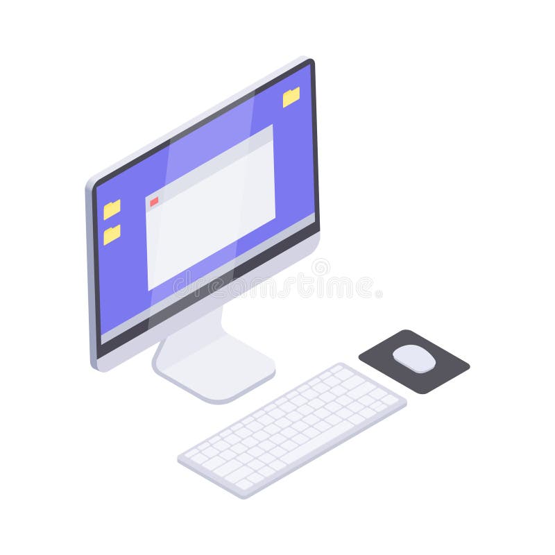 Isometric Computer Illustration Stock Vector - Illustration of element ...