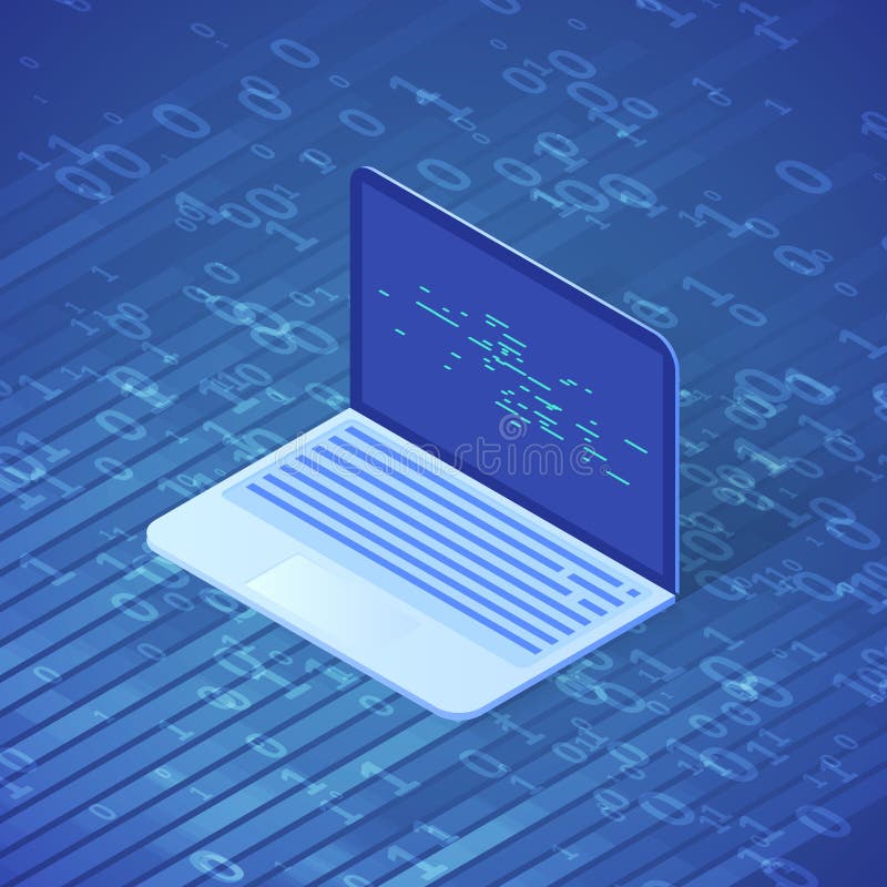 Isometric Computer Illustration Stock Vector - Illustration of creative ...