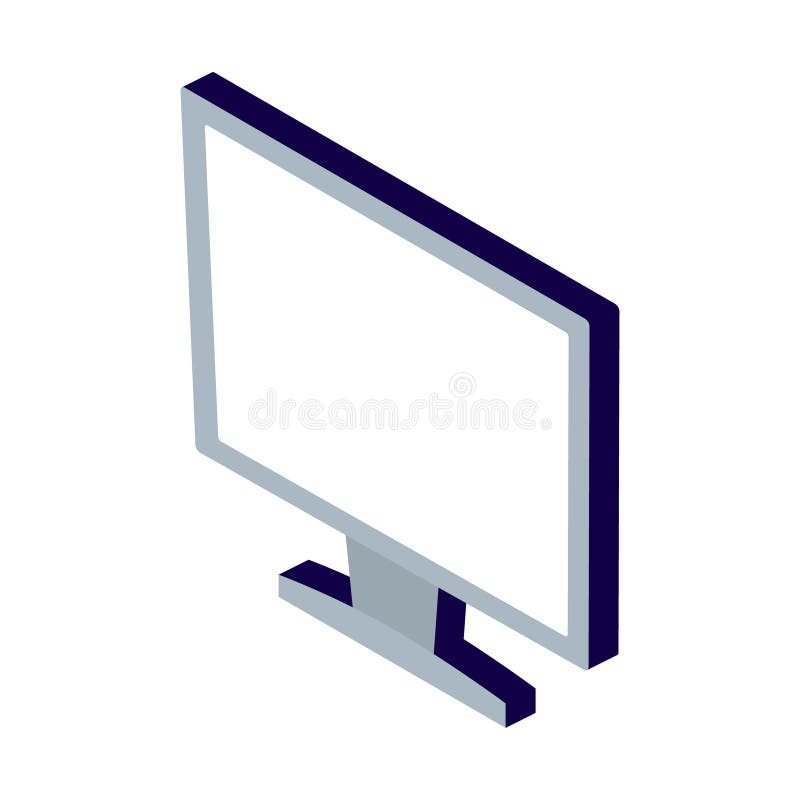 Isometric of Computer Monitor in Trendy Flat Style. Vector Illustration ...