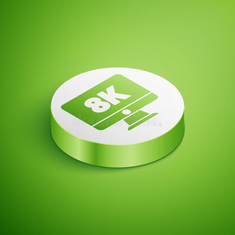 Isometric Computer PC Monitor Display with 8k Video Technology Icon ...