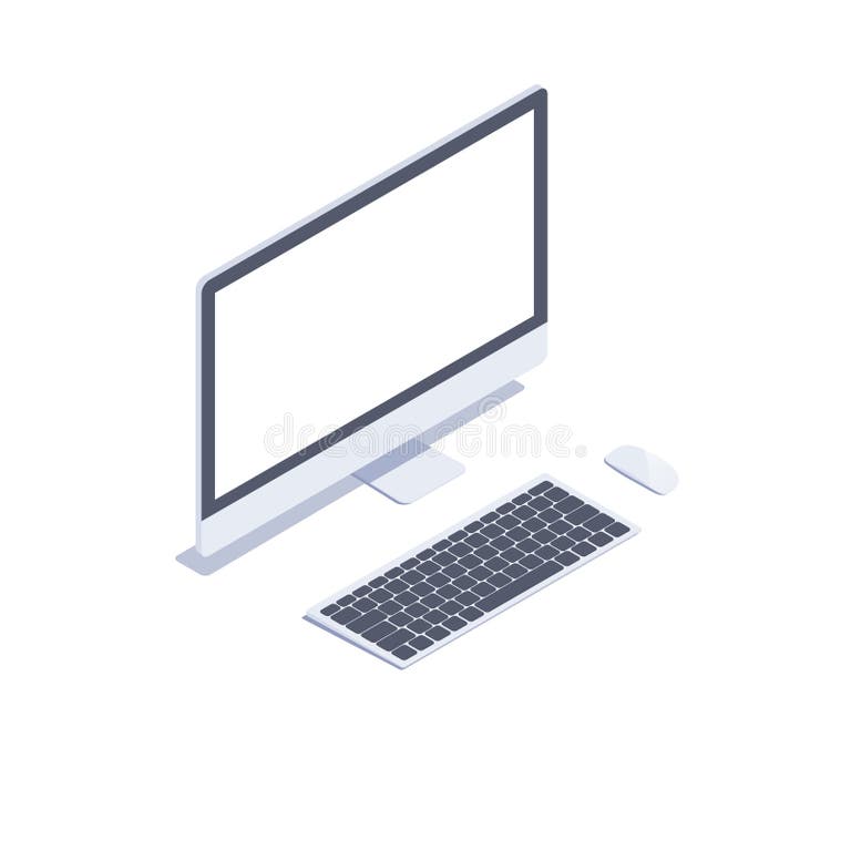 Isometric Computer. Vector 3d Isometric Desktop Computer. Stock Vector ...