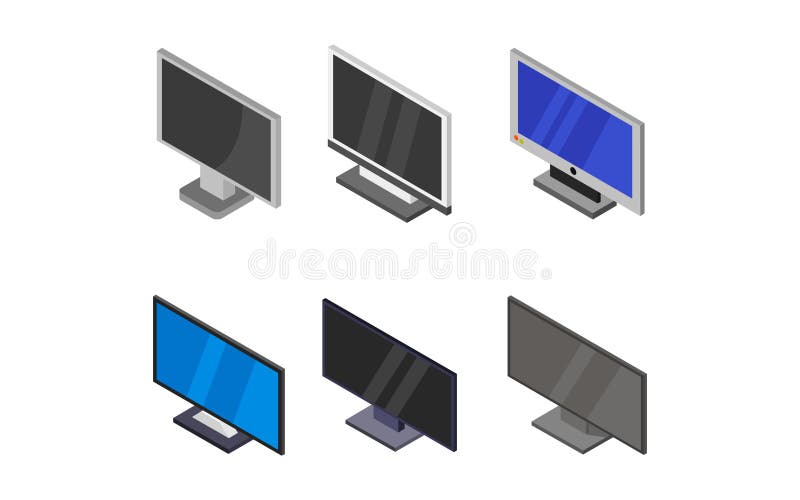Isometric Computers Set Vector Illustration Stock Illustration ...