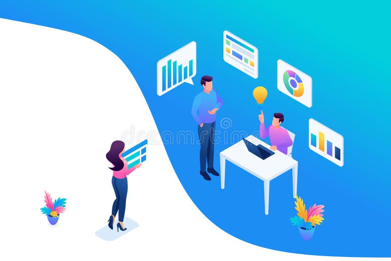 Isometric Concept we Bring the Idea To Life, Idea Creation ...