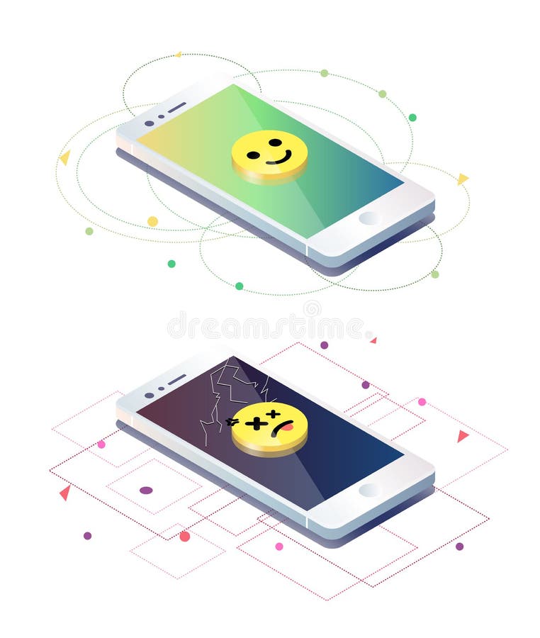 Cartoon Mobile Phone Character Stock Vector - Illustration of computer ...