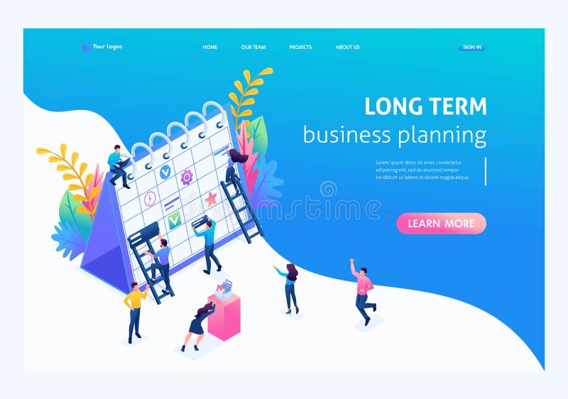 Isometric Concept Creating a Long-term Business Planning Strategy ...