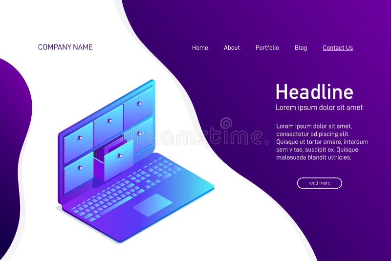 Isometric Concept of Database. Stock Vector - Illustration of computer ...