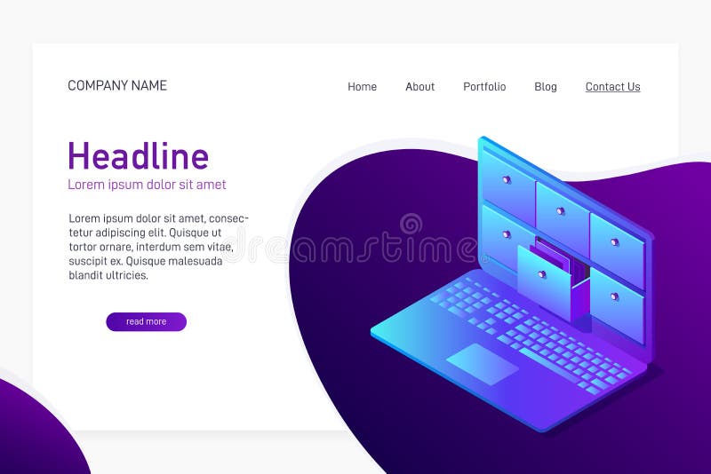 Isometric Concept of Database. Stock Vector - Illustration of homepage ...