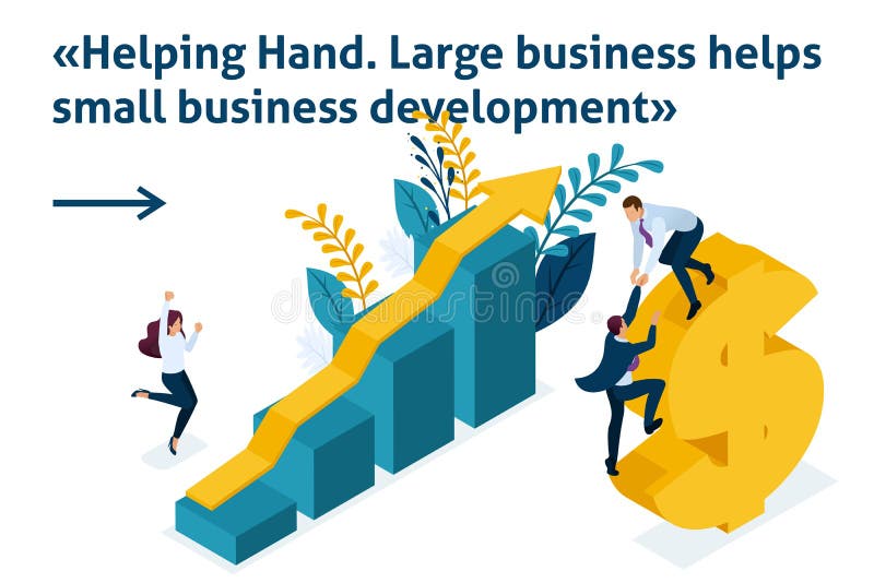 Isometric Concept Helping Hand Stock Vector - Illustration of cube ...