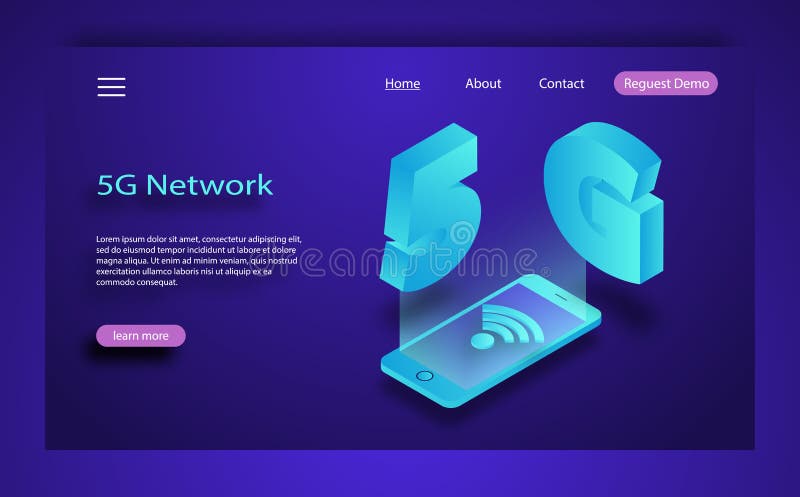 5G Network Wireless Systems and Internet. Communication Network. Vector ...