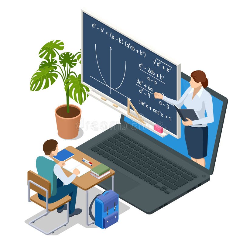 Isometric Concept of Math and Geometry Lesson Online. Online Studying ...