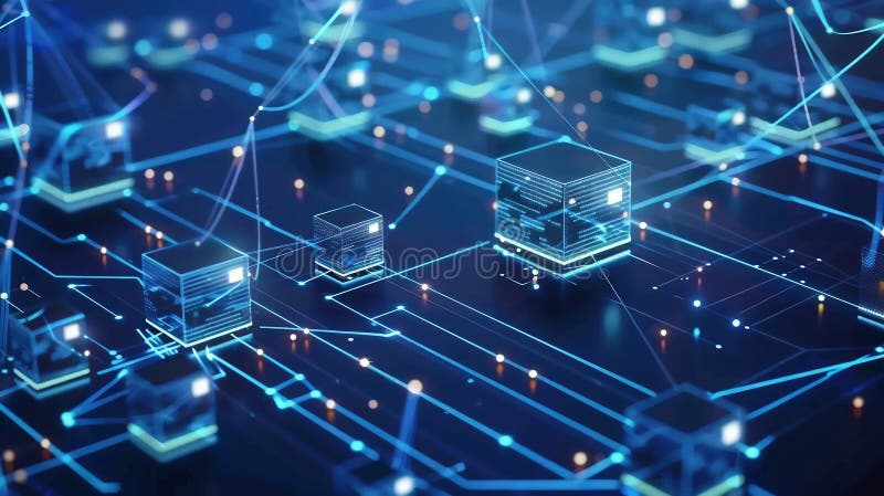 Isometric Concept of Quantum Computers, Blockchain, it Technology or ...