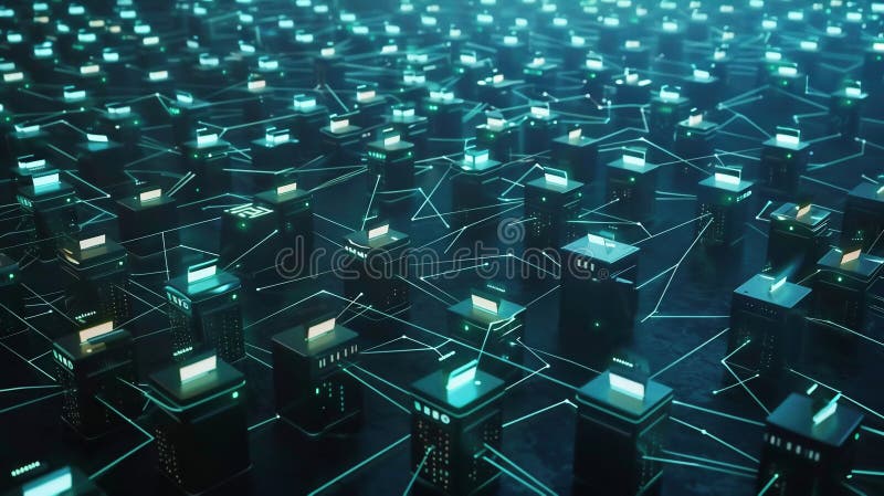 Isometric Concept of Quantum Computers, Blockchain, it Technology or ...