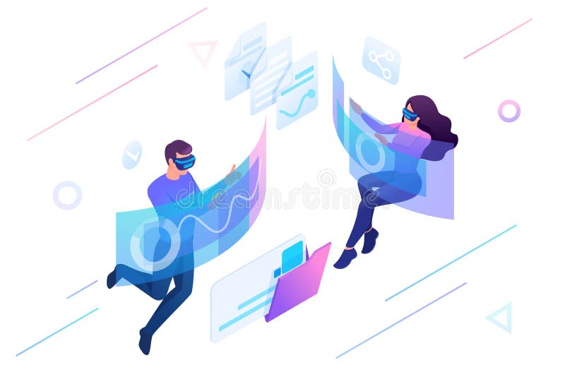 Isometric Concept of a Young Team, Teamwork, Creating Ideas, Employees ...