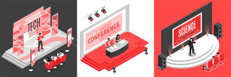 Conference Hall Design Concept Stock Vector - Illustration of industry ...