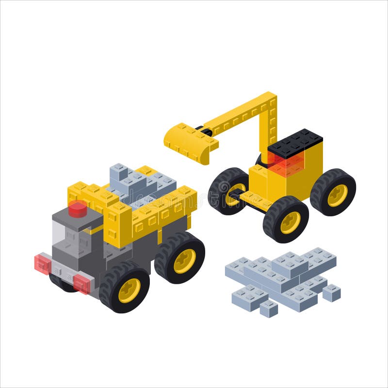 Isometric Construction Materials Loading Concept. Vector Stock Vector ...