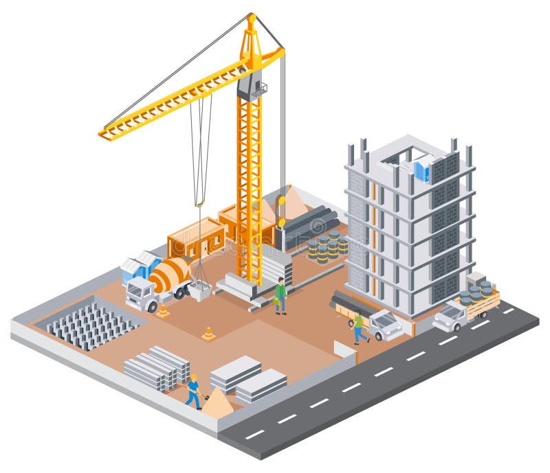 Vector Isometric Tower Crane Stock Illustrations – 519 Vector Isometric ...