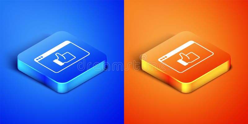 Isometric Consumer or Customer Product Rating Icon Isolated on Blue and ...