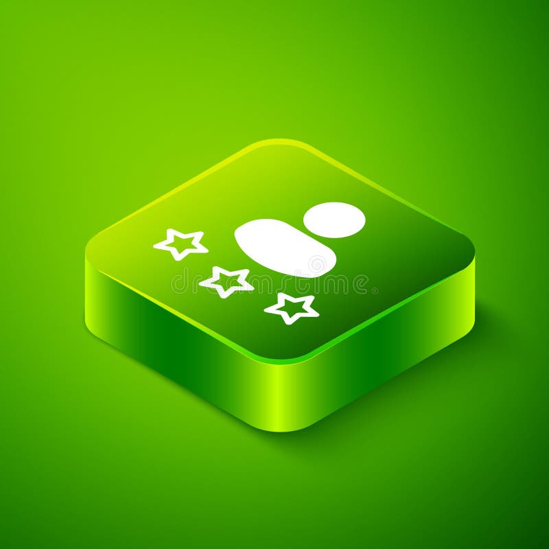 Isometric Consumer or Customer Product Rating Icon Isolated on Green ...