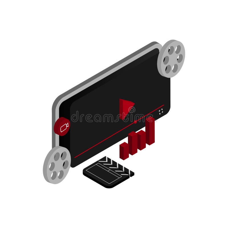 Isometric Content Creator Video Design Vector Stock Vector ...