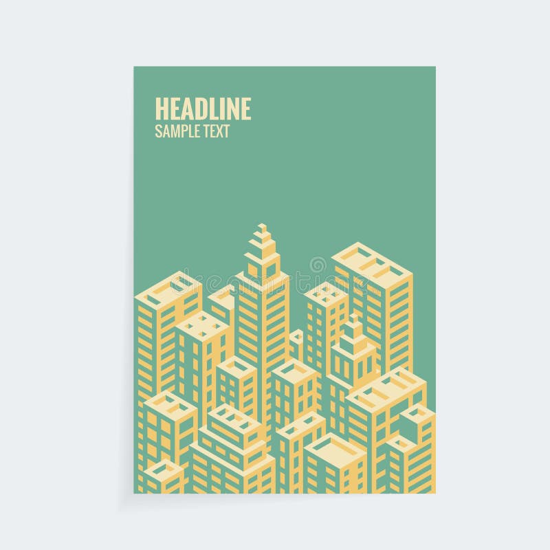 Isometric Cover Design Template Stock Vector - Illustration of abstract ...