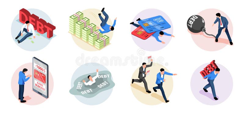 Isometric Credit Composition Set Stock Vector - Illustration of finance ...