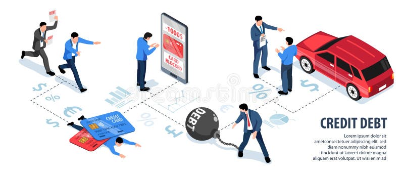 Isometric Credit Infographic Stock Illustration - Illustration of card ...