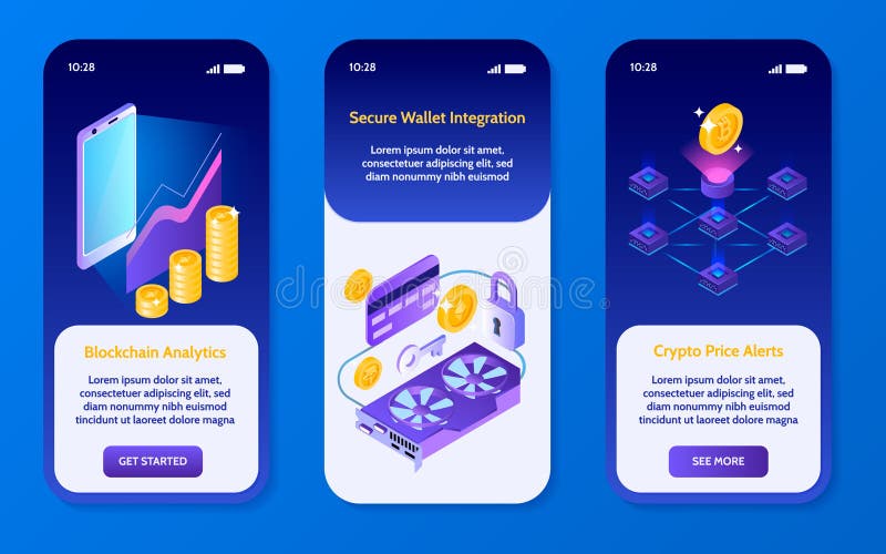 Isometric Cryptocurrency App Interface Stock Illustration ...