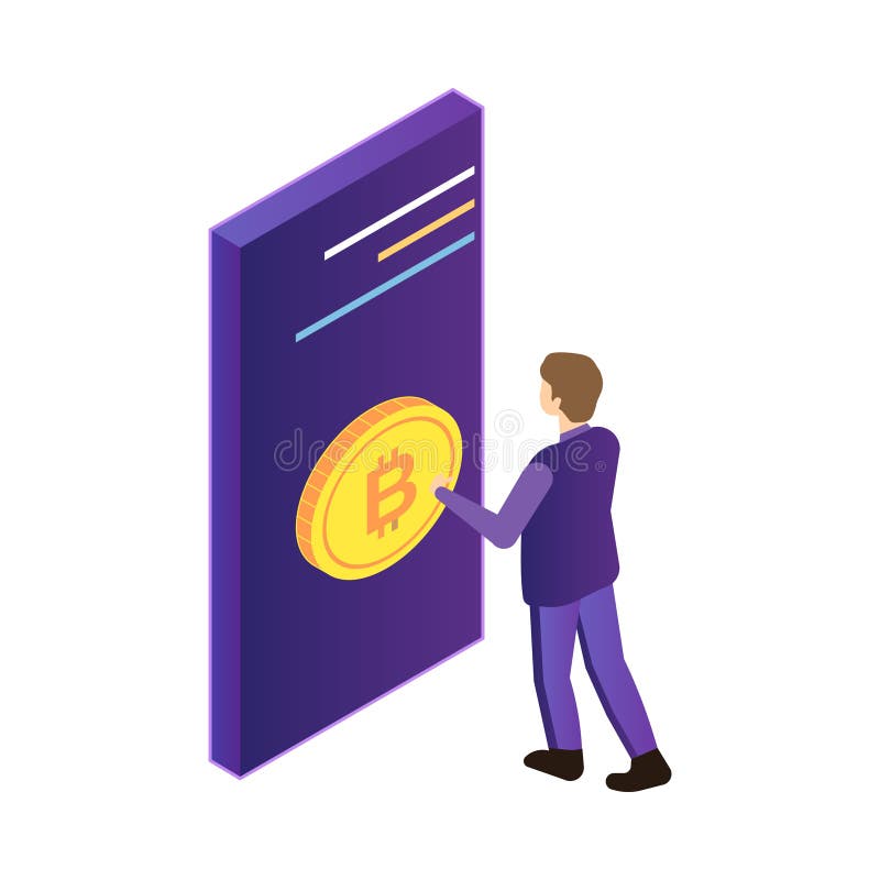 Isometric Cryptocurrency User Composition Stock Vector - Illustration of icon, technology: 250322078