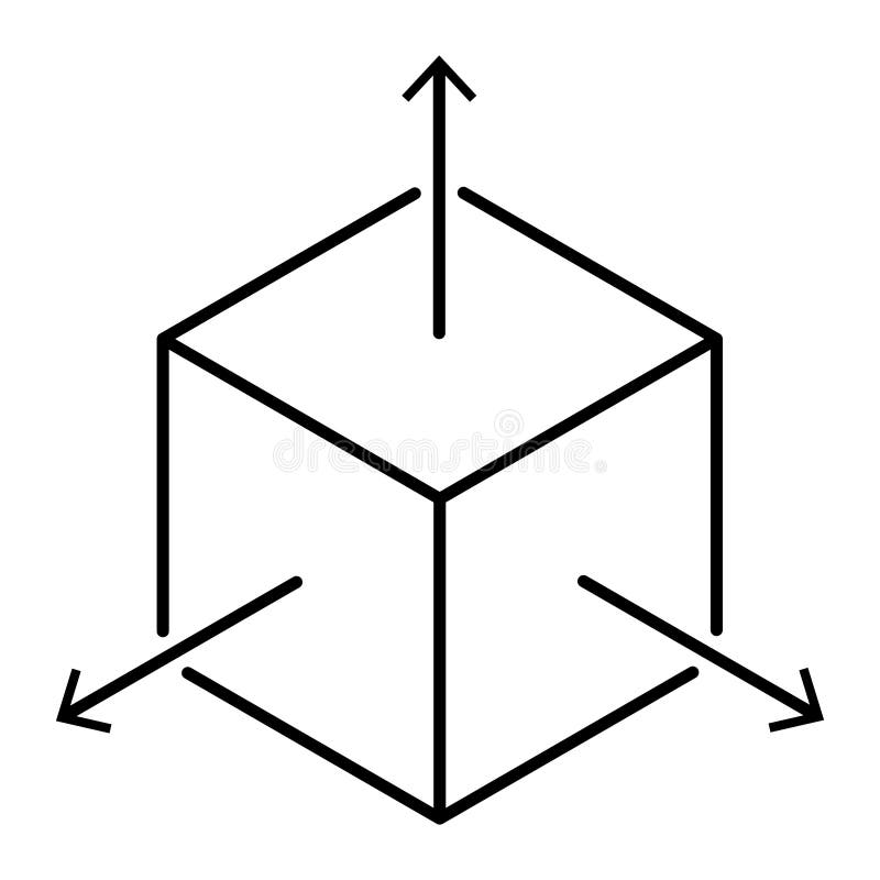 Isometric Cube with Axes. 3d Modeling Symbol Stock Vector ...
