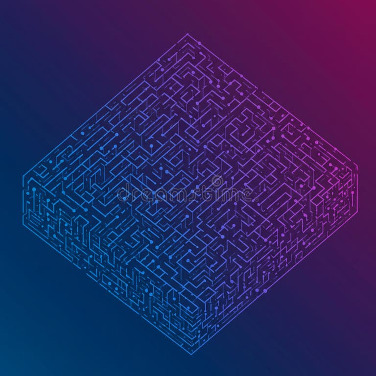 Isometric Labyrinth Cube Stock Illustrations – 300 Isometric Labyrinth ...