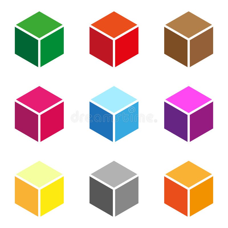 Isometric Cube Element, Icon. Cubist Abstract 3d Shape. Vector ...
