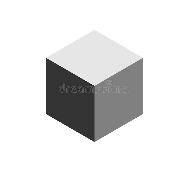 Isometric Cube Flat Icon. 3D Box. Black Block Symbol. 3d Square Block ...