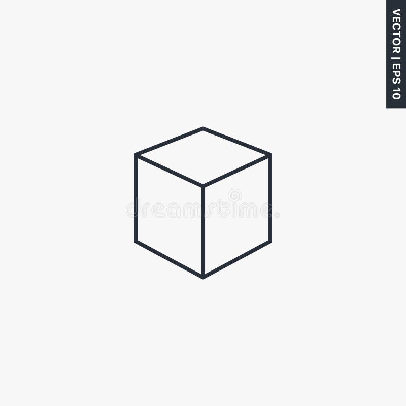 Isometric cube line icon stock vector. Illustration of futuristic ...