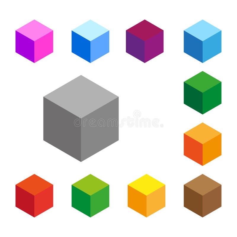 Isometric Cube in More Colors. Vector Illustration. Stock Image Stock ...