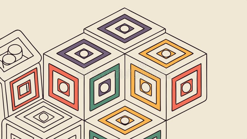 Isometric Cube Pattern Geometric And 3d Design Element Vector Design Generative Ai Stock