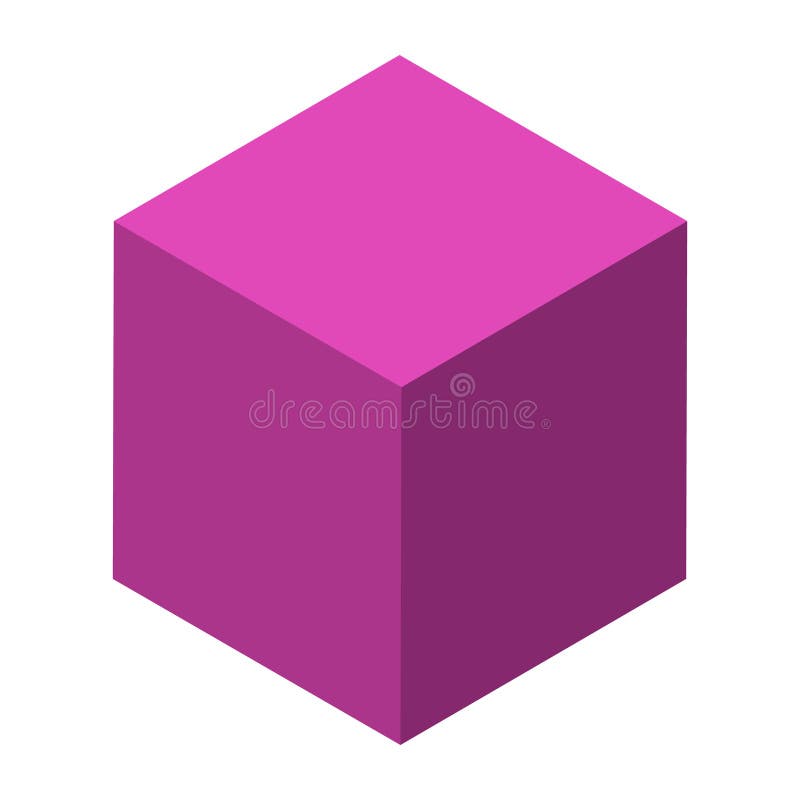 Isometric Cube in Pink Color. Vector Illustration Stock Illustration ...