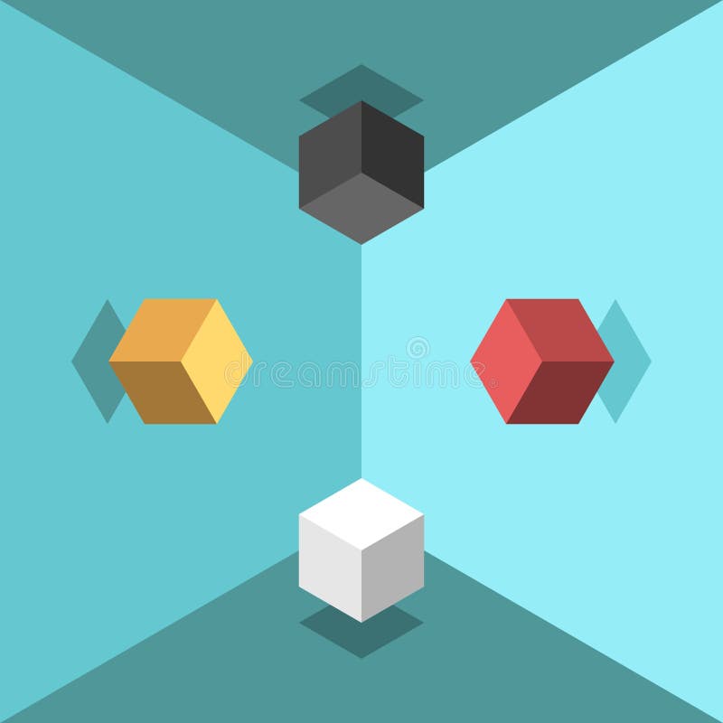 Isometric Cubes, Chaos Concept Stock Vector - Illustration of interior ...