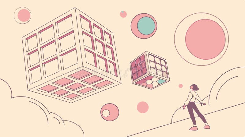 Isometric Cubes Floating, Abstract 3D Design Vector Design Generative ...